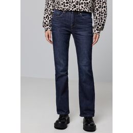 Bootcut-Jeans STREET ONE STUDIO, Damen, Gr. 36, L&auml;nge 30, blau (dunkelblau clean wash), Jeans, 72% Baumwolle, 27% Polyester, 1% Elasthan, unifarben, lang, Jeans, Middle Waist