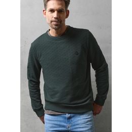 Sweatshirt Street One MEN, Herren, Gr. L (42), sea gr&uuml;n, Sweatware, 80% Baumwolle, 20% Polyester, Strukturmuster, normal, Rundhals, Rippb&uuml;ndchen, Sweatshirts Sweatshirt, Rundhalsausschnitt
