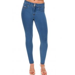 Shapingleggings Freddy "NOW Skinny", Damen, Gr. XS (34), N-Gr, bunt (light blau, gelb), Obermaterial: 84% Baumwolle, 16% Elasthan, figurbetont lang, Hosen, mit Lifting & Shaping Effekt
