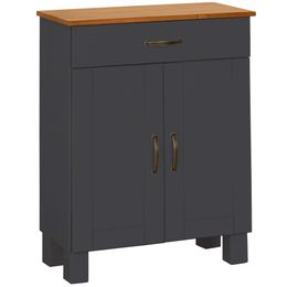 Unterschrank Home Affaire "Rodby", schwarz (anthrazit, honig), B:60cm H:80cm T:30cm, Massivholz, Schr&auml;nke, Unterschrank, FSC-zertifiziertes Massivholz, Breite 60cm, H&ouml;he 80cm