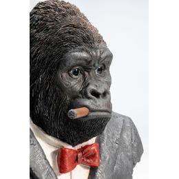 Dekoobjekt KARE DESIGN "Smoking Gorilla 48cm", schwarz, B:38cm H:45cm T:24cm, Polyresin, Dekofiguren