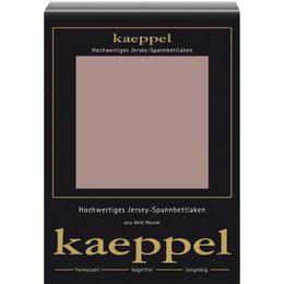 Spannbettlaken Kaeppel "Single Jersey Mako Elasthan", braun (macchiato), L:200cm, Jersey-Elasthan, Obermaterial: 97% Baumwolle, 3% Elasthan, Bettlaken, Spannbettlaken, aus 97% Baumwolle und 3% Elasthan