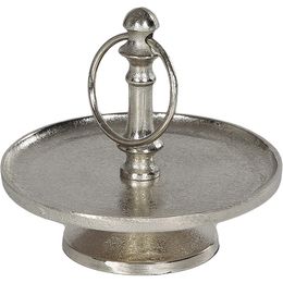 Servierplatte AMBIENTE HAUS "Etagere 1 Stufe in Silberfarben", silber (silberfarben), B:19cm H:17cm L:19cm T:19cm &Oslash;:19cm, Aluminium, Servierplatten, Servierplatte