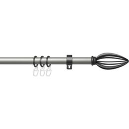 Gardinenstange Liedeco "Lan Cast" Gr. 3, grau (silberfarben, anthrazit), L:200cm &Oslash;:20mm, Metall, Gardinenstangen