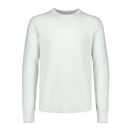 Strickpullover LINDBERGH "Strickpullover Relaxed Fit", Herren, Gr. L, sanftes wei&szlig;, Obermaterial: 60% Baumwolle, 40% Polyester, Rundhals, Pullover Strickpullover