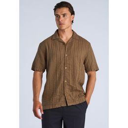 Flanellhemd LINDBERGH "Freizeithemd Relaxed Fit", Herren, Gr. L, Normalgr&ouml;&szlig;en, dk sand, Obermaterial: 100% Baumwolle, Hemden