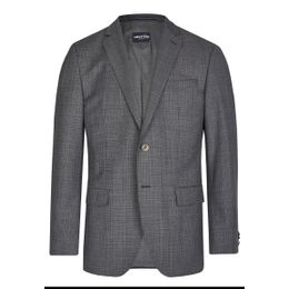 Sakko HECHTER PARIS "HECHTER PARIS FM Sakko", Herren, Gr. 102, grau, Obermaterial: 50% Schurwolle WV. 48% Polyester PES. 2% Elasthan EL., V-Ausschnitt, Sakkos Sakko, hochwertige Wollmischung