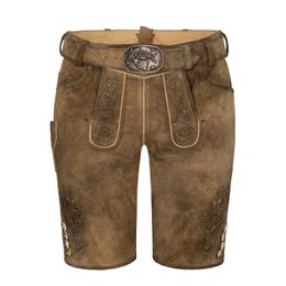 Spieth & Wensky Lederhose SPIETH & WENSKY "Everest", Herren, Gr. 54, N-Gr, sandstein, st braun, Obermaterial: 100% Lammleder LEL., festlich, regular fit, Hosen, L&auml;nge 45cm