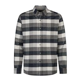 Flanellhemd HECHTER PARIS "HECHTER PARIS FM Hemd", Herren, Gr. L, N-Gr, schwarzgrau, Obermaterial: 100% Baumwolle CO., regular fit, Rundhals, Hemden, im Flanell-Stil