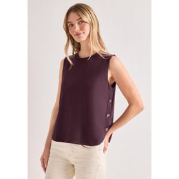 Tr&auml;gertop Street One, Damen, Gr. 34, rustic rouge, Stoff, 48% Polyester, 48% Viskose, 4% Elasthan, unifarben, normal normal, Rundhals, abgesteppt, Tops Tr&auml;gertop, aus Jersey in Unifarbe