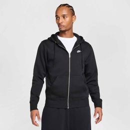 Kapuzensweatjacke Nike Sportswear "M NK CLUB BB FZ HOODIE", Herren, Gr. XL, schwarz, schwarz, wei&szlig;, Jersey, Obermaterial: 80% Baumwolle, 20% Polyester, normal, Rundhals, Sweatjacken, sportlicher Stil, f&uuml;r sportliche Aktivit&auml;ten und Freizeit