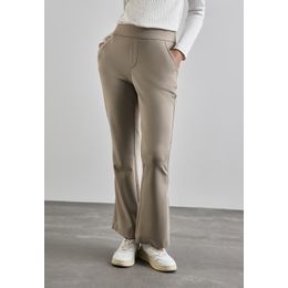 Bootcuthose Street One, Damen, Gr. 36, L&auml;nge 30, driftwood beige, Stoff, 61% Viskose, 32% Polyamid, 7% Elasthan, unifarben, slim fit lang, Hosen, High Waist