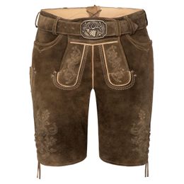 Spieth & Wensky Lederhose SPIETH & WENSKY "Erfurt", Herren, Gr. 48, N-Gr, serengeti, st 134 natur, Obermaterial: 100% Lammleder LEL., festlich, regular fit, Hosen, L&auml;nge 45cm