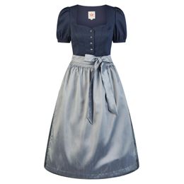 Spieth & Wensky Dirndl SPIETH & WENSKY "Hallein", Damen, Gr. 32, N-Gr, dunkelblau, Obermaterial: 95% Polyester PES. 5% Elasthan EL. Futter: 95% Polyester PES. 5% Elasthan EL., festlich, regular fit, Kleider, Herzchen-Ausschnitt, mit funkelnden Kn&ouml;pfen vorne