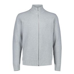 Cardigan LINDBERGH "Cardigan Relaxed Fit", Herren, Gr. L, grau (grau mel), Obermaterial: 60% Baumwolle, 40% Polyester, Strickjacken