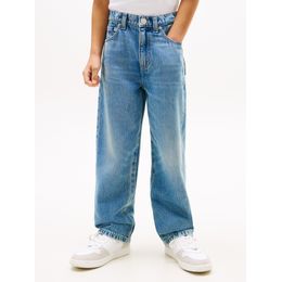 5-Pocket-Jeans Tommy Hilfiger "RELAXED", M&auml;dchen, Gr. 7 (122), N-Gr, mediumused, Denim/Jeans, Obermaterial: 61% Baumwolle, 39% Lyocell, unifarben, relaxed fit lang, Jeans 5-Pocket-Jeans, Kinder bis 16 Jahre, 5-Pocket-Stil
