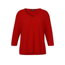 Strickpullover Via Appia Due "Via Appia Due Pullover", Damen, Gr. 46, rot, Obermaterial: 100% Baumwolle CO., relaxed fit, tiefer V-Ausschnitt, Pullover Strickpullover, Gro&szlig;e Gr&ouml;&szlig;en