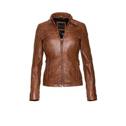 Lederjacke Bugatti "Bugatti Lederjacke", Damen, Gr. 36, cognac, Obermaterial: 100% Lammleder LEL., regular fit, Jacken, Taillierter Schnitt