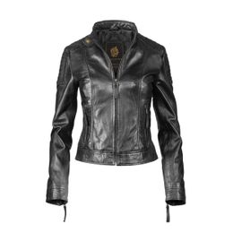 Lederjacke Apple of Eden "Apple of Eden Lederjacke AOE-101", Damen, Gr. 34, schwarz, Obermaterial: 100% Lammleder LEL. Futter: 100% Polyester PES., Rundhals, Jacken, aus hochwertigem Leder