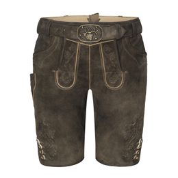 Spieth & Wensky Lederhose SPIETH & WENSKY "Everest", Herren, Gr. 46, N-Gr, vulkan, st 134, d sand, Obermaterial: 100% Lammleder LEL., festlich, regular fit, Hosen, L&auml;nge 45cm