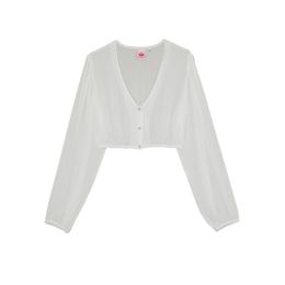 Spieth & Wensky Dirndlbluse SPIETH & WENSKY "Efeu", Damen, Gr. 40, wei&szlig; (offwei&szlig;), Obermaterial: 100% Polyester PES., festlich, regular fit, V-Ausschnitt, Blusen Dirndlbluse, mit schimmernden Kn&ouml;pfe als stilvolles Detail