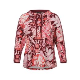 Sweatshirt Via Appia Due "Via Appia Due Sweatshirt", Damen, Gr. 48, beere multicolor, Obermaterial: 80% Viskose CV. 16% Polyamid PA. 4% Elasthan EL., regular fit, Sweatshirts Sweatshirt, in Gro&szlig;e Gr&ouml;&szlig;en