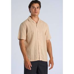 Flanellhemd LINDBERGH "Freizeithemd Relaxed Fit", Herren, Gr. L, Normalgr&ouml;&szlig;en, sand, Obermaterial: 100% Baumwolle, Hemden