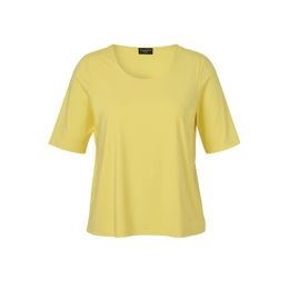 T-Shirt Via Appia Due "Via Appia Due T-Shirt", Damen, Gr. 50, gelb, Obermaterial: 88% Polyamid PA. 12% Elasthan EL., relaxed fit, Rundhals, Shirts T-Shirt, Gro&szlig;e Gr&ouml;&szlig;en