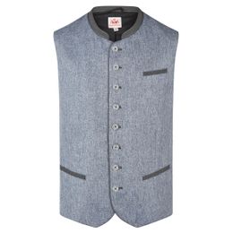 Spieth & Wensky Trachtenweste SPIETH & WENSKY "Herwin", Herren, Gr. 48, blau, Obermaterial: 100% Polyester PES. Futter: 95% Baumwolle CO. 5% Elasthan EL., regular fit, Rundhals, Westen, mit Stehkragen