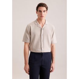 Kurzarmhemd Seidensticker "Schwarze Rose", Herren, Gr. M (39-40), normale &Auml;rmell&auml;ngen, beige, 90% Baumwolle, 10% Polyamid, unifarben, regular fit, Hemden, Regular 1/2 Uni