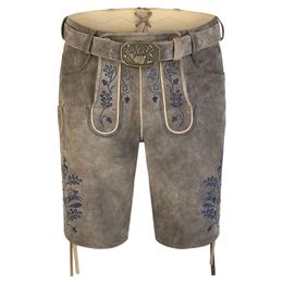 Spieth & Wensky Lederhose SPIETH & WENSKY "Hofmeister", Herren, Gr. 46, N-Gr, storm blau, Obermaterial: 100% Lammleder LEL., festlich, regular fit, Hosen, mit Stickerei am Beinabschluss