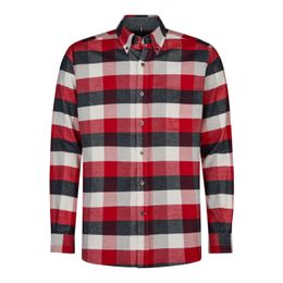 Flanellhemd HECHTER PARIS "HECHTER PARIS FM Hemd", Herren, Gr. L, N-Gr, chili, Obermaterial: 100% Baumwolle CO., regular fit, Rundhals, Hemden, im Flanell-Stil