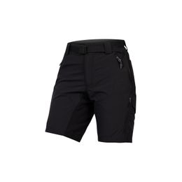 Fahrradhose ENDURA "ENDURA Shorts", Damen, Gr. L, N-Gr, schwarz, Obermaterial: 100% Nylon NY., regular fit, Hosen Fahrradhose, mit verstellbarem G&uuml;rtel