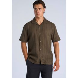 Flanellhemd LINDBERGH "Freizeithemd Relaxed Fit", Herren, Gr. L, Normalgr&ouml;&szlig;en, army, Obermaterial: 100% Baumwolle, Hemden