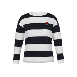 Sweatshirt Via Appia Due "Via Appia Due Sweatshirt", Damen, Gr. 44, marine multicolor, Obermaterial: 95% Baumwolle CO. 5% Elasthan EL., relaxed fit, Rundhals, Sweatshirts Sweatshirt, Gro&szlig;e Gr&ouml;&szlig;en