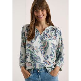 Shirtbluse Cecil, Damen, Gr. XL (44), vanillewei&szlig;, Stoff, 100% Viskose, gemustert, normal normal, Rundhals, elastischer Bund, Blusen, aus softer Viskose