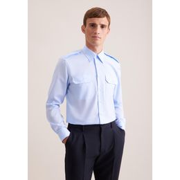 Pilotenhemd Seidensticker "Pilotenhemd", Herren, Gr. S (38), normale &Auml;rmell&auml;ngen, hellblau, 100% Baumwolle, unifarben, regular fit, Hemden, Regular 1/1 Kentkragen Uni