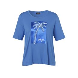 T-Shirt Via Appia Due "Via Appia Due T-Shirt", Damen, Gr. 44, cobalt multicolor, Obermaterial: 90% Viskose CV. 10% Elasthan EL., Rundhals, Shirts T-Shirt, Gro&szlig;e Gr&ouml;&szlig;en