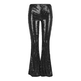 Stoffhose Nicowa "EWINO", Damen, Gr. 34, N-Gr, schwarz, Obermaterial: 98% Polyester PES. 2% Elasthan EL., festlich, regular fit, Hosen Stoffhose, Paillettenhose mit Gummibund
