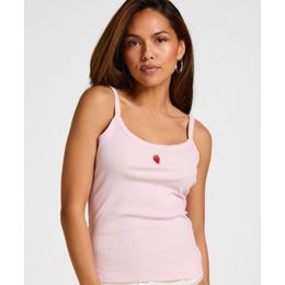 Hunkem&ouml;ller Pyjama HUNKEM&Ouml;LLER "Pyjama-Unterhemd", Damen, Gr. L, rosa, 46% Lyocell, 45% Baumwolle, 9% Elasthan, Homewear-Sets Pyjama