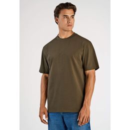 T-Shirt LINDBERGH "T-Shirt Oversize Fit", Herren, Gr. L, dk braun, Obermaterial: 100% Baumwolle, unifarben, oversize, Rundhals, Shirts T-Shirt