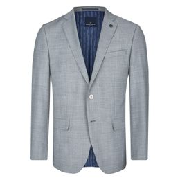 Anzugsakko HECHTER PARIS "HECHTER PARIS FM Sakko", Herren, Gr. 25, grau, Obermaterial: 60% Wolle WO. 36% Polyester PES. 4% Elasthan EL., Sakkos, mit gewebter HILFIGER Signatur