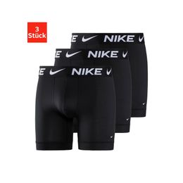 Boxer NIKE UNDERWEAR "BOXER BRIEF 3PK", Herren, Gr. L, 3 Stk., schwarz (3x schwarz), Jersey, Obermaterial: 92% Polyester, 8% Elasthan, k&ouml;rpernah, Unterhosen, mit Logo-Elastikbund
