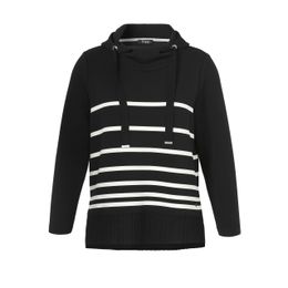 Sweatshirt frapp "frapp Sweatshirt", Damen, Gr. 46, schwarz, sanftes wei&szlig;, Obermaterial: 49% Viskose CV. 43% Polyester PES. 8% Elasthan EL., regular fit, ohne Ausschnitt, Sweatshirts Sweatshirt, in Gro&szlig;e Gr&ouml;&szlig;en