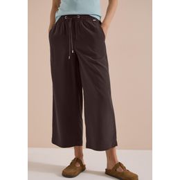 3/4-Hose Cecil, Damen, Gr. L, L&auml;nge 24, braun cacao, Stoff, 100% Viskose, unifarben, loose fit 3/4-L&auml;nge, Hosen, mit Wide Legs