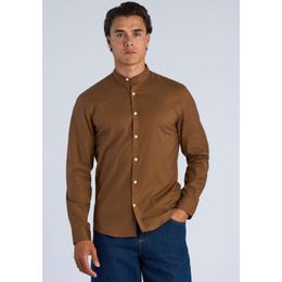 Businesshemd LINDBERGH "Oxford-Hemd Relaxed Fit", Herren, Gr. L, Normalgr&ouml;&szlig;en, deep braun mix, Obermaterial: 97% Baumwolle, 3% Elasthan, Hemden