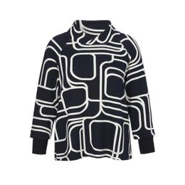 Sweatshirt Via Appia Due "Via Appia Due Sweatshirt", Damen, Gr. 48, dunkelblau, creme, Obermaterial: 48% Viskose CV. 47% Polyester PES. 5% Elasthan EL., regular fit, Sweatshirts Sweatshirt, Gro&szlig;e Gr&ouml;&szlig;en