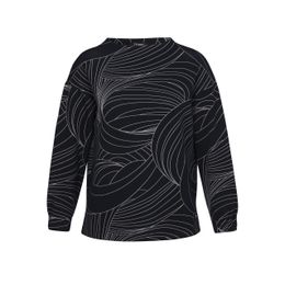 Sweatshirt frapp "frapp Sweatshirt", Damen, Gr. 44, navy multicolor, Obermaterial: 48% Viskose CV. 47% Polyester PES. 5% Elasthan EL., regular fit, Rundhals, Sweatshirts Sweatshirt, Gro&szlig;e Gr&ouml;&szlig;en