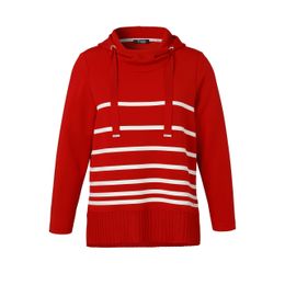 Sweatshirt frapp "frapp Sweatshirt", Damen, Gr. 48, rot, sanftes wei&szlig;, Obermaterial: 49% Viskose CV. 43% Polyester PES. 8% Elasthan EL., regular fit, ohne Ausschnitt, Sweatshirts Sweatshirt, in Gro&szlig;e Gr&ouml;&szlig;en