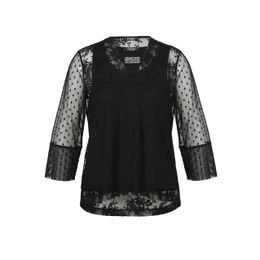 T-Shirt frapp "frapp Shirt", Damen, Gr. 46, schwarz, Obermaterial: 100% Polyester PES., regular fit, V-Ausschnitt, Shirts T-Shirt, Gro&szlig;e Gr&ouml;&szlig;en